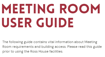 meeting room user guide pic - Ross House